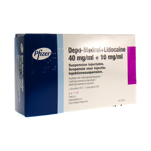 DEPO-MEDROL LIDOC 40MG VIAL 40MG/ML 3 X 1 ML | Apotheek Bakelants DEPO-MEDROL LIDOC 40MG VIAL 40MG/ML 3 X 1 ML | Apotheek Bakelants